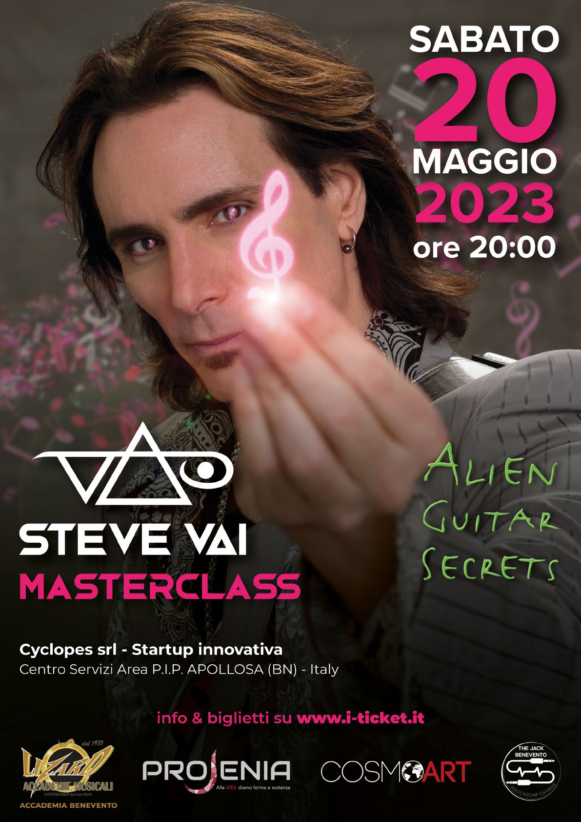 Steve Vai : masterclass sabato 20 maggio ad Apollosa (BN) - Metal News